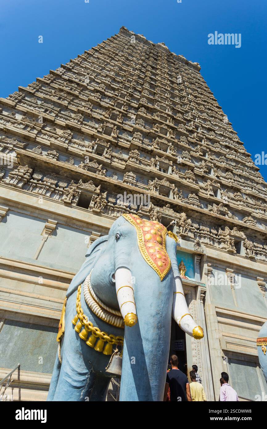 MURUDESHWAR, INDIA - MARCH 12 2017: Gopuram of Murudeshwar Temple was ...