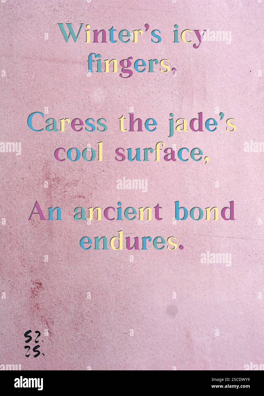 Winter's icy fingers, Caress the jade's cool surface, An ancient bond ...