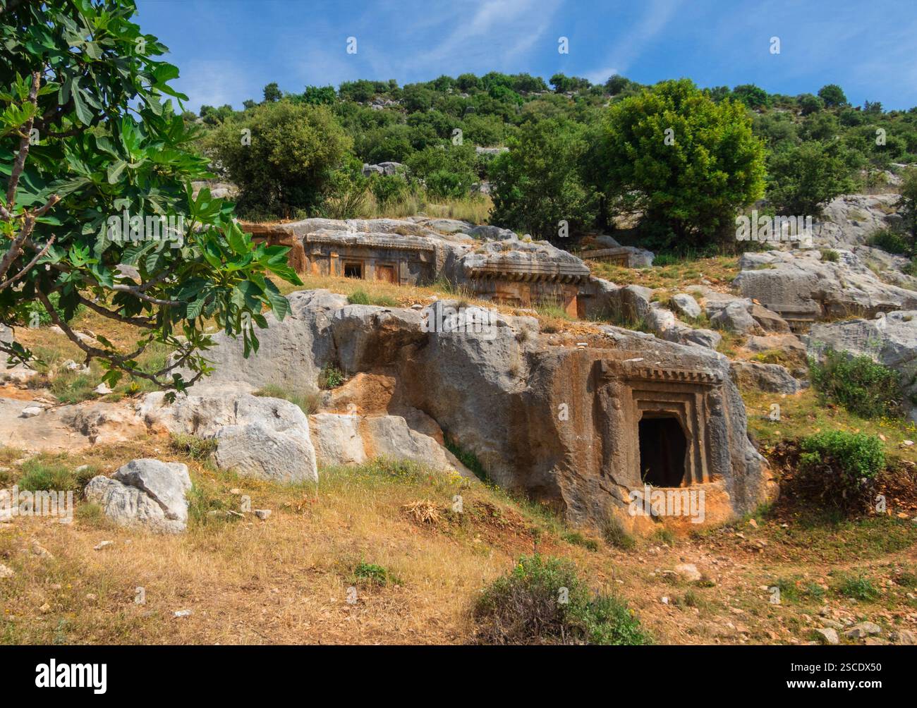 Ancient antique burial in the rocks in Demre. Turkey Stock Photo - Alamy