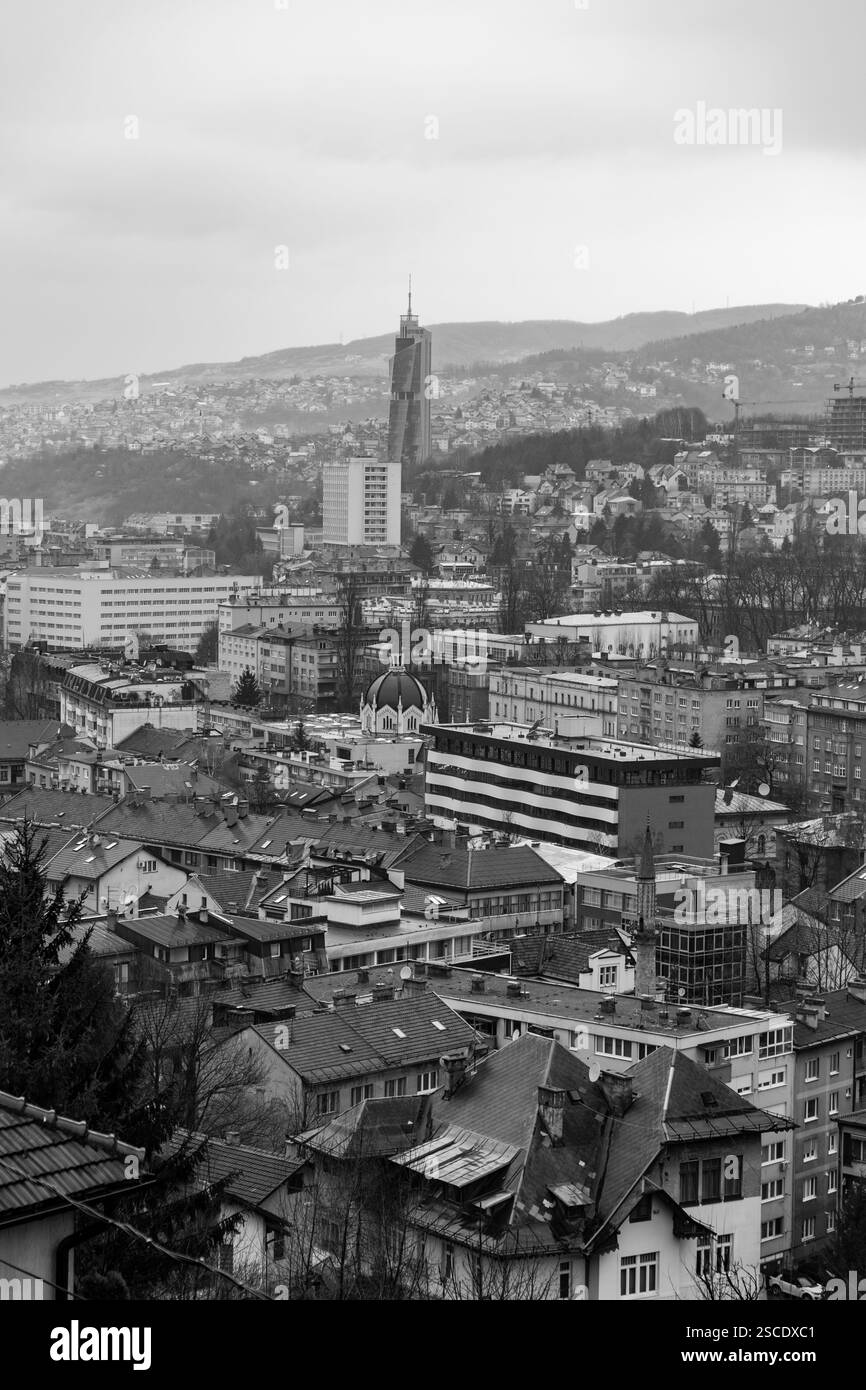 Sarajevo - BiH - 11 FEB 2024: The Avaz Twist Tower is a 40 story, 175m ...