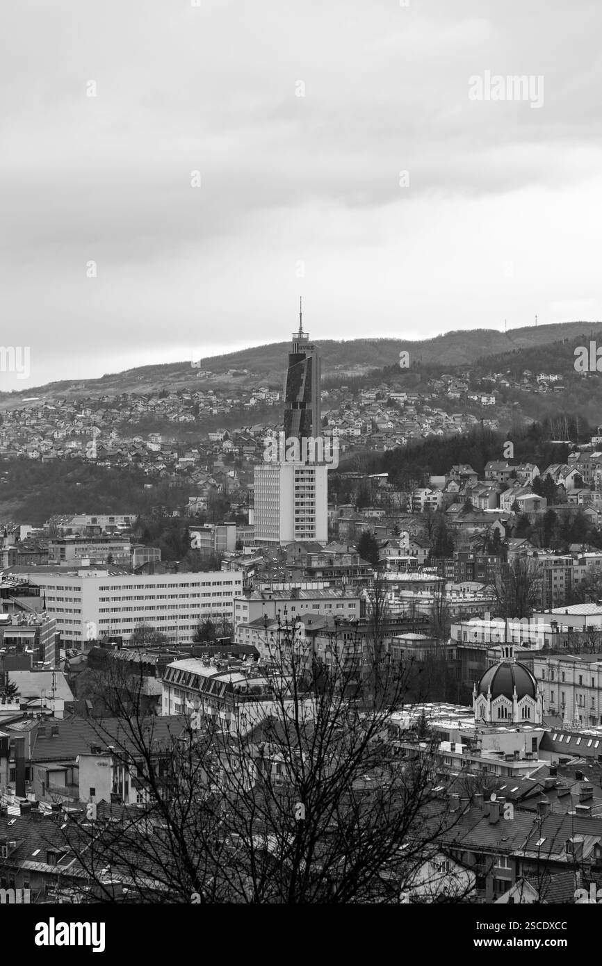 Sarajevo - BiH - 11 FEB 2024: The Avaz Twist Tower is a 40 story, 175m ...