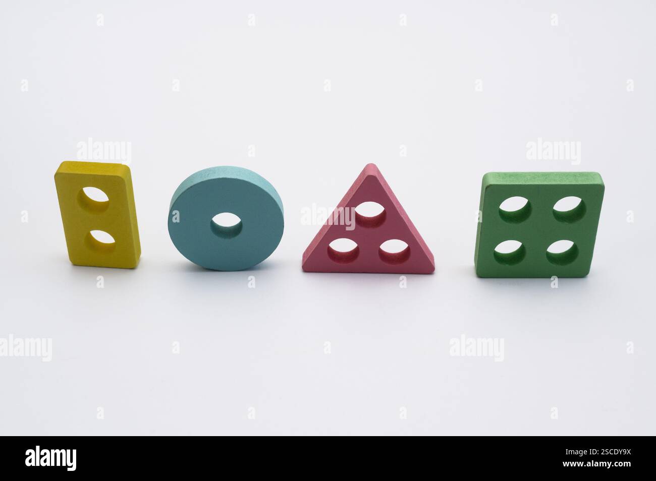 Four different geometric shapes - triangle, square, circle, rectangle ...