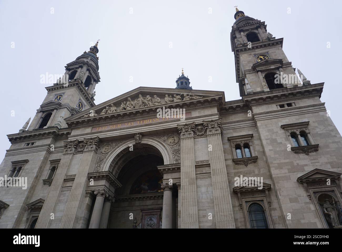Front entrance and historic facade of St. Stephen's Basilica, landmark ...