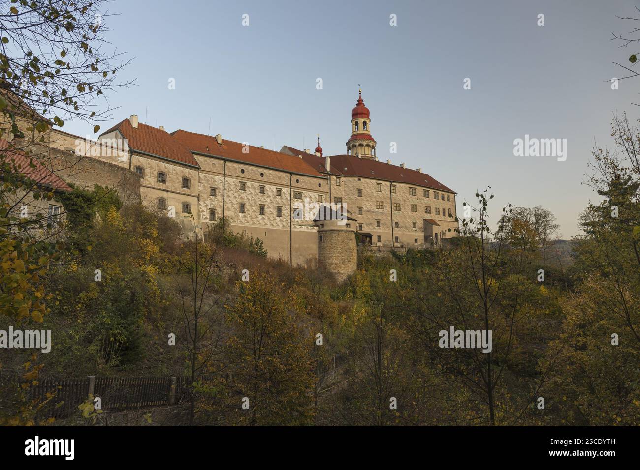 Nachod castle from the mid 13th century, located on a hill in the town ...