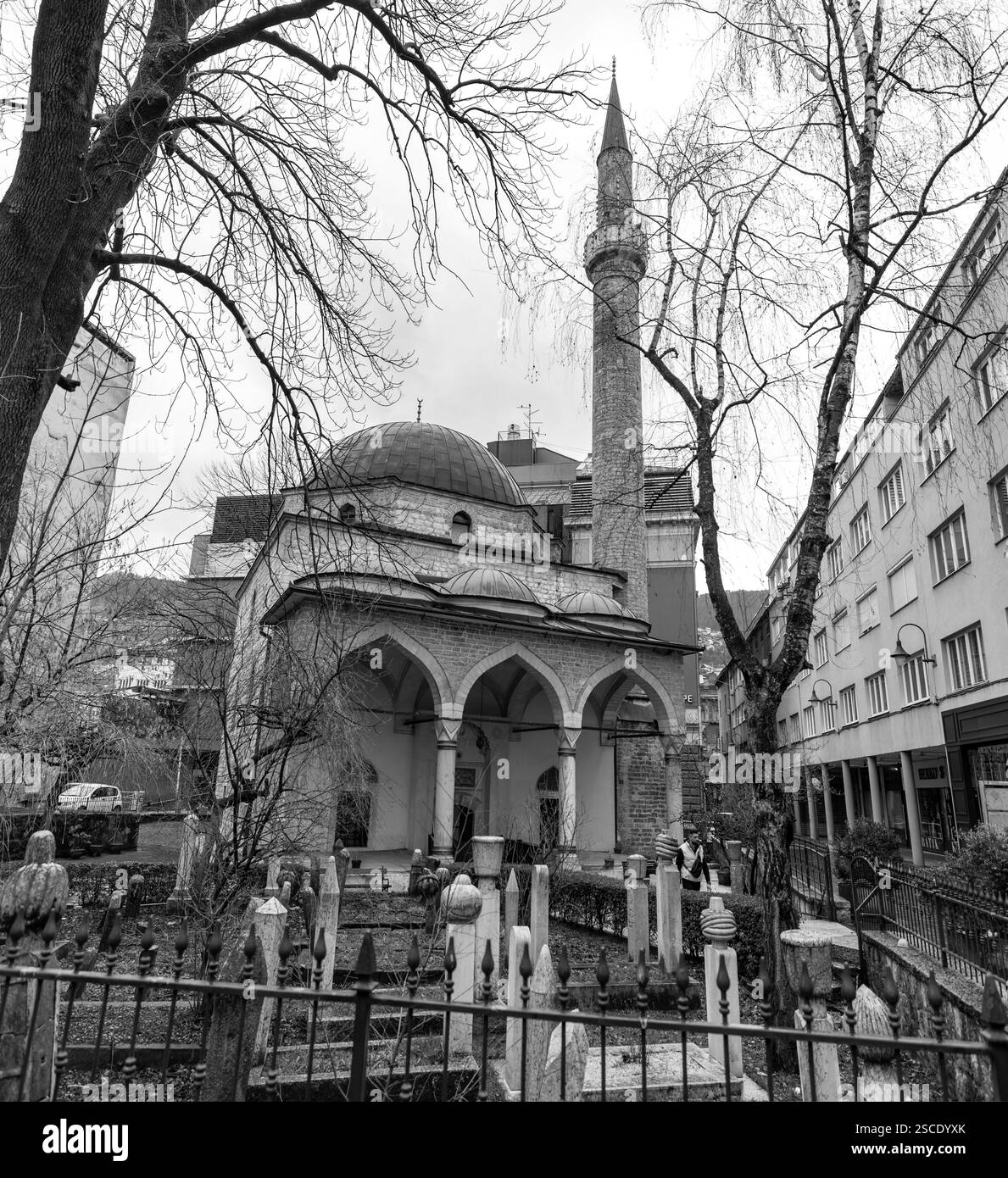 Sarajevo - Bosnia and Herzegovina - 10 FEB 2024: Ferhadija Mosque, also ...