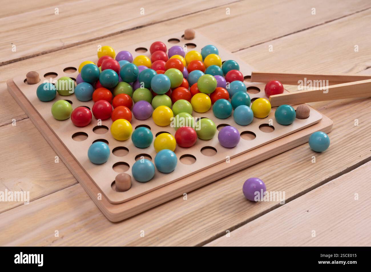 Wooden board for sorting according to the Montessori system. wooden ...