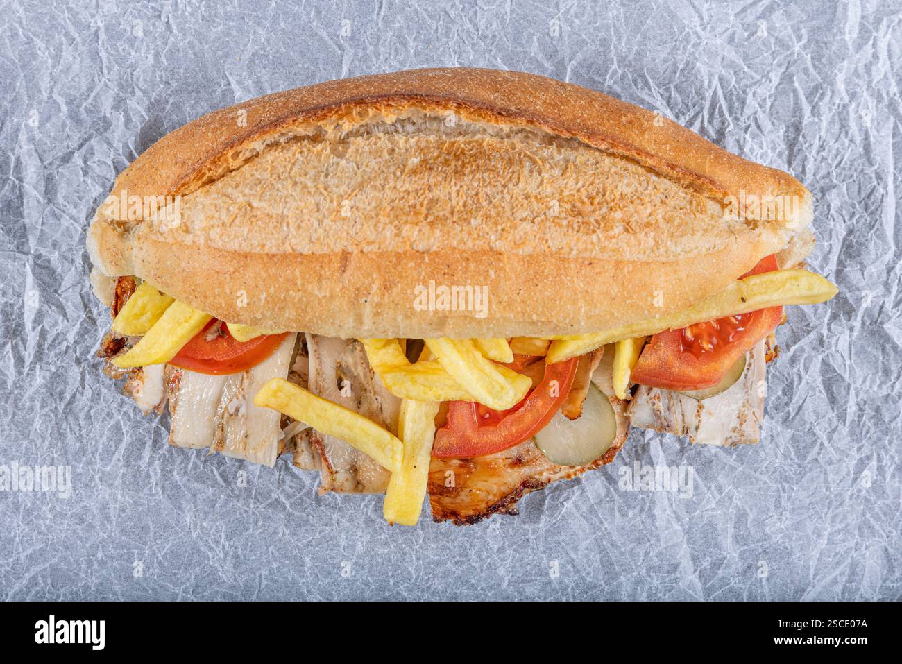 Meat Chicken Doner, between bread (Turkish Name : ekmek arasi tavuk ...