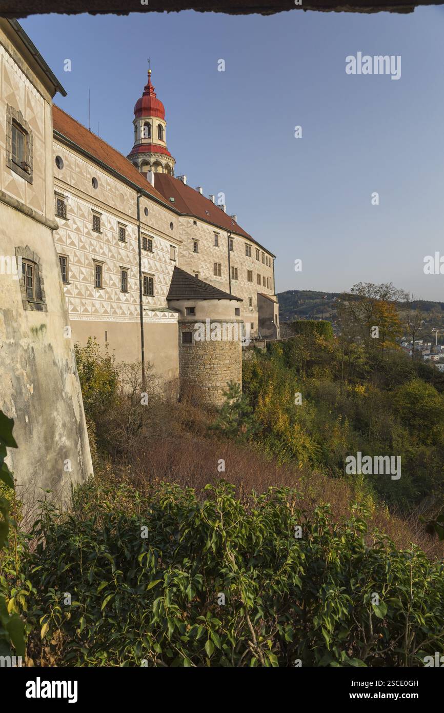 Nachod castle from the mid 13th century, located on a hill in the town ...