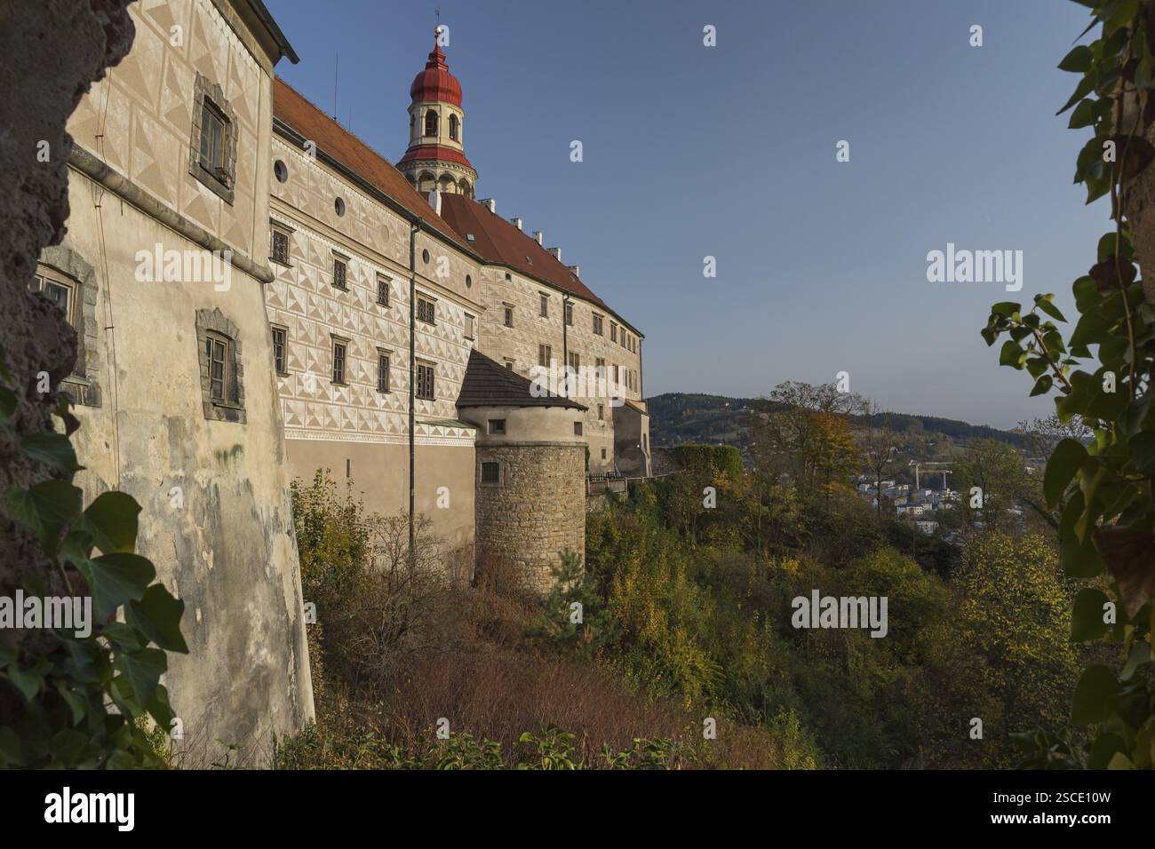 Nachod castle from the mid 13th century, located on a hill in the town ...