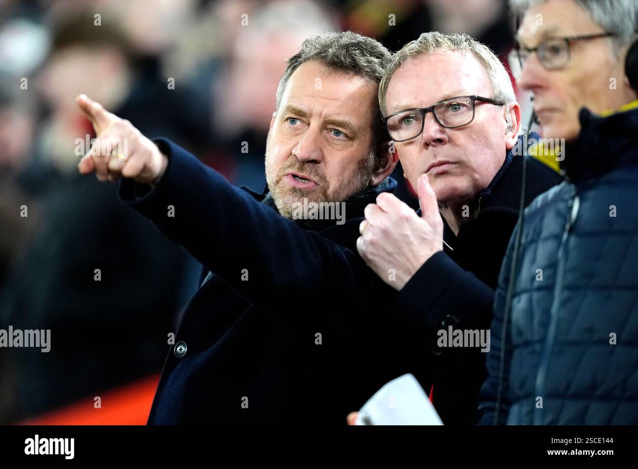 Broadcaster Mark Pougatch (left) before the Carabao Cup Semi-Final ...