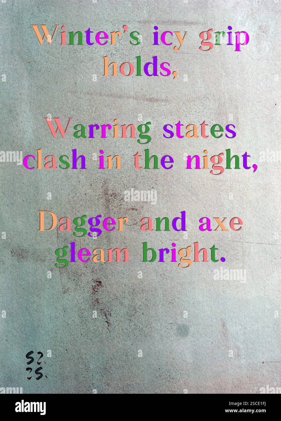 Winter's icy grip holds, Warring states clash in the night, Dagger and ...