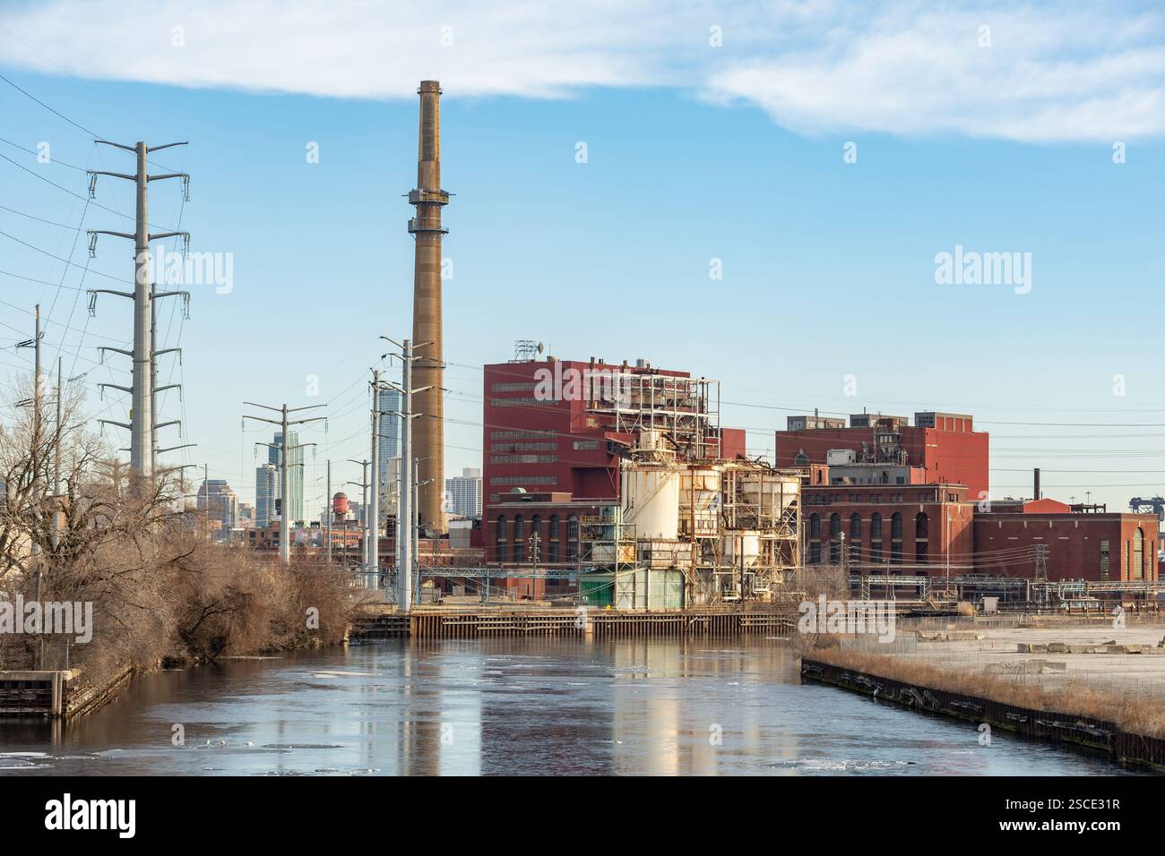 Industrial land and a view of downtown Chicago from the Loomis St ...