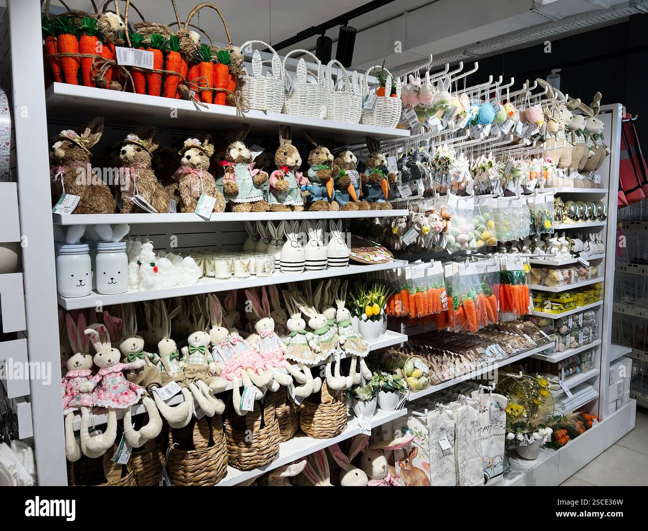 Kyiv, Ukraine - February 05, 2025: Easter themed items arranged on ...