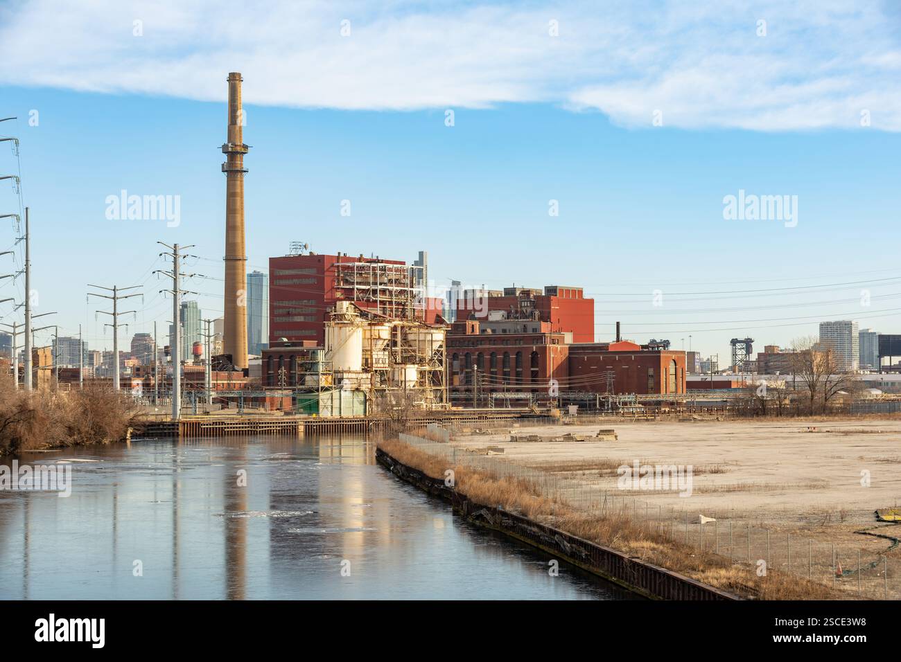 Industrial land and a view of downtown Chicago from the Loomis St ...