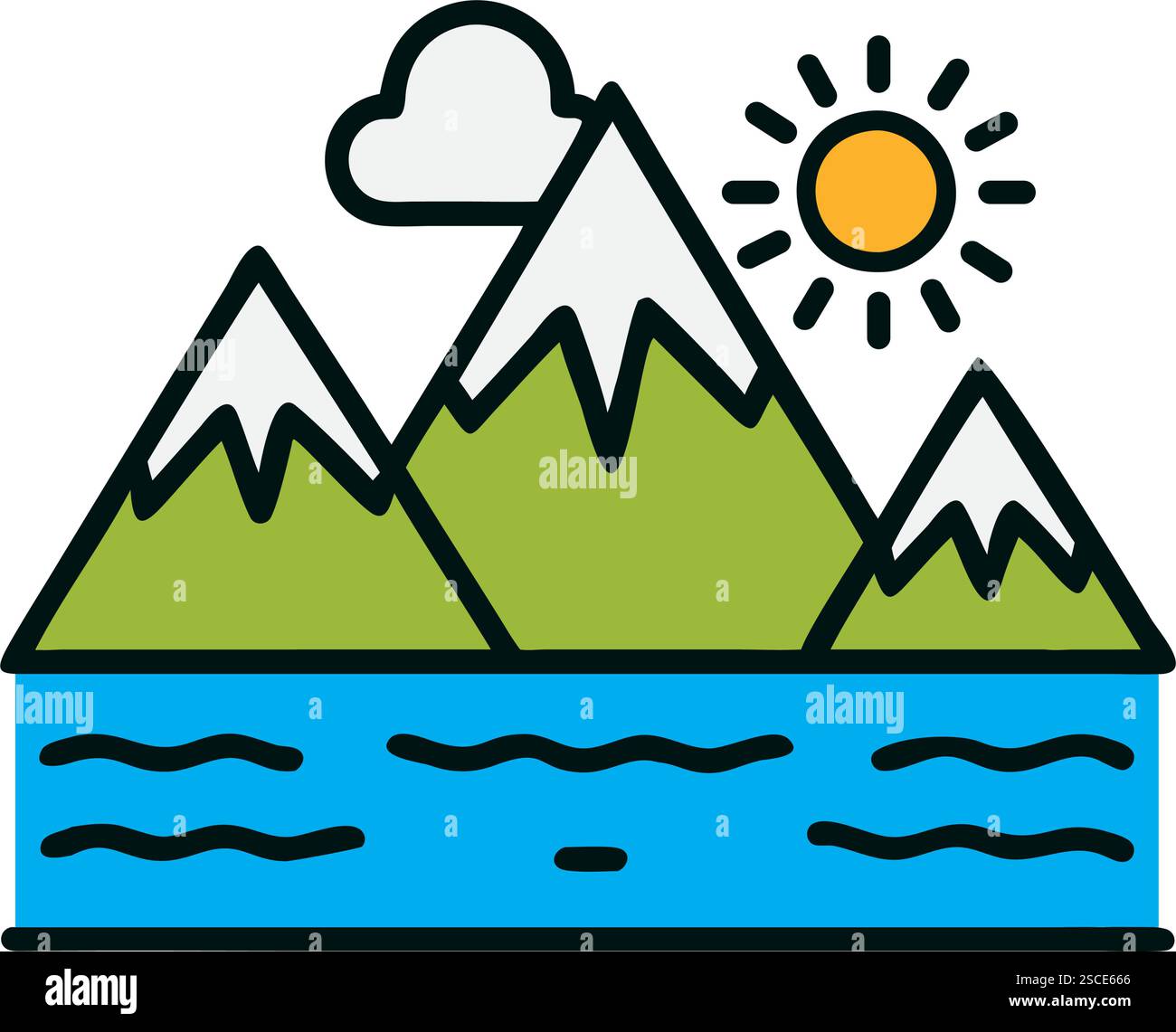Snowy peaks blue sky Stock Vector Images - Alamy