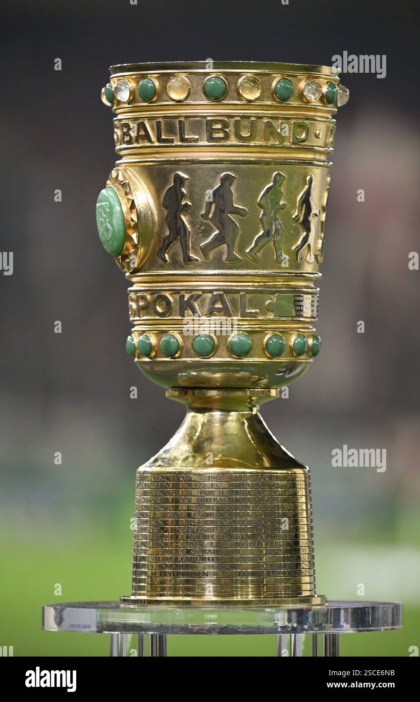 DFB Cup, trophy, on podium, DFB Cup, MHPArena, MHP Arena Stuttgart ...