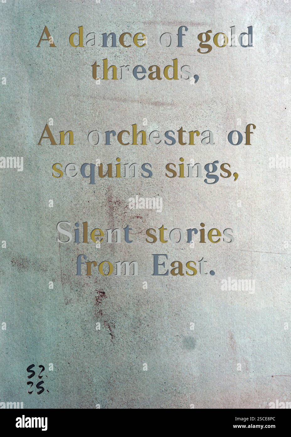 A dance of gold threads, An orchestra of sequins sings, Silent stories ...