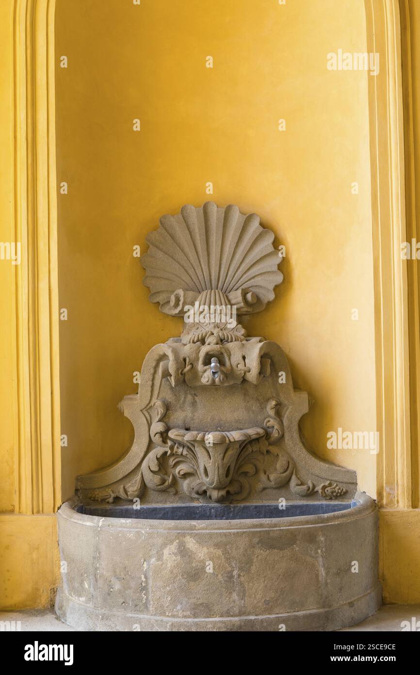 Well mouth. Detail of the horse stable building. Led nice castle ...