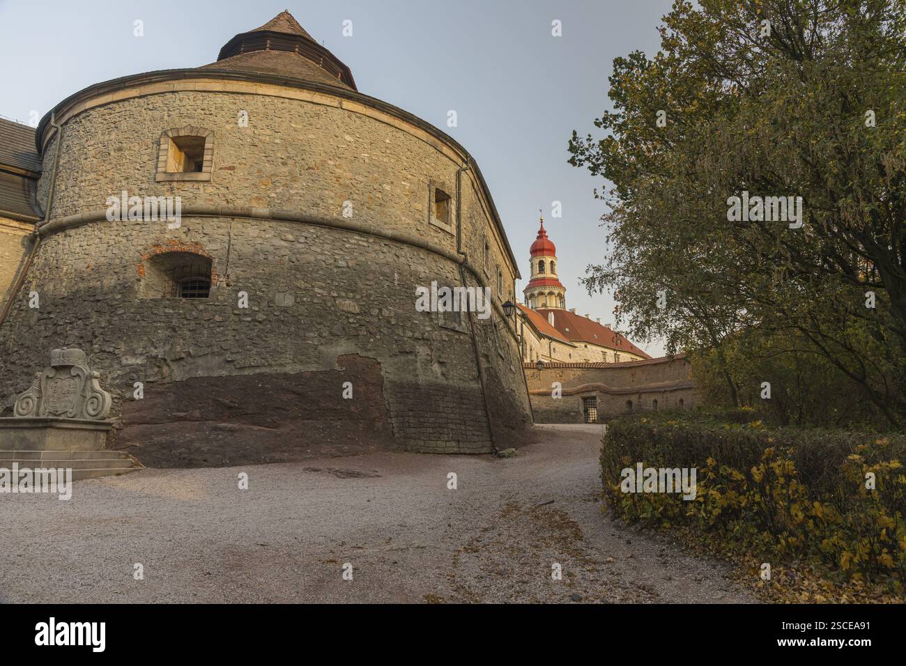 Nachod castle from the mid 13th century, located on a hill in the town ...