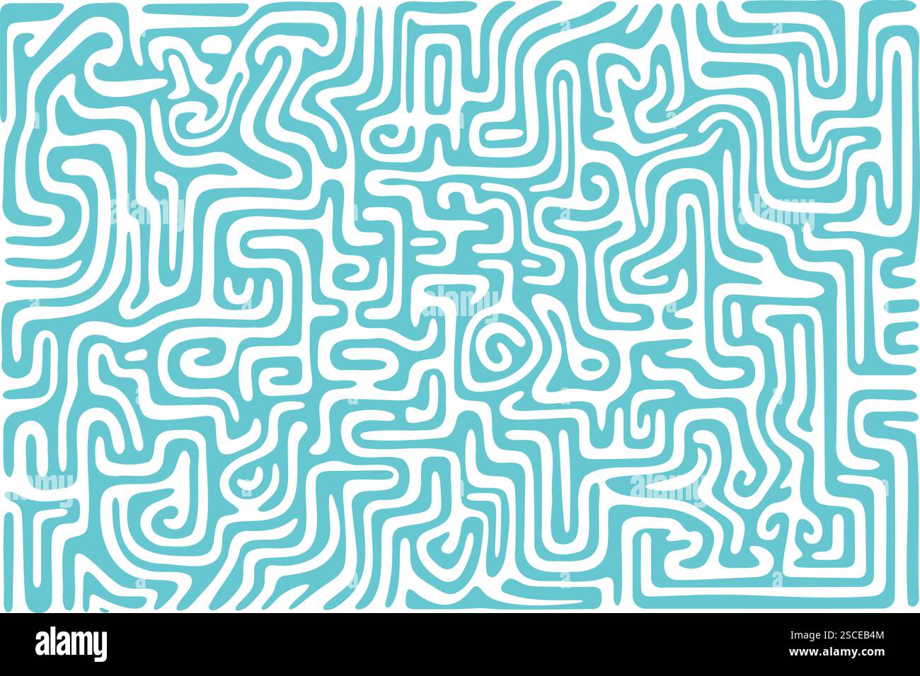 Abstract maze design with flowing lines in a light blue color scheme ...