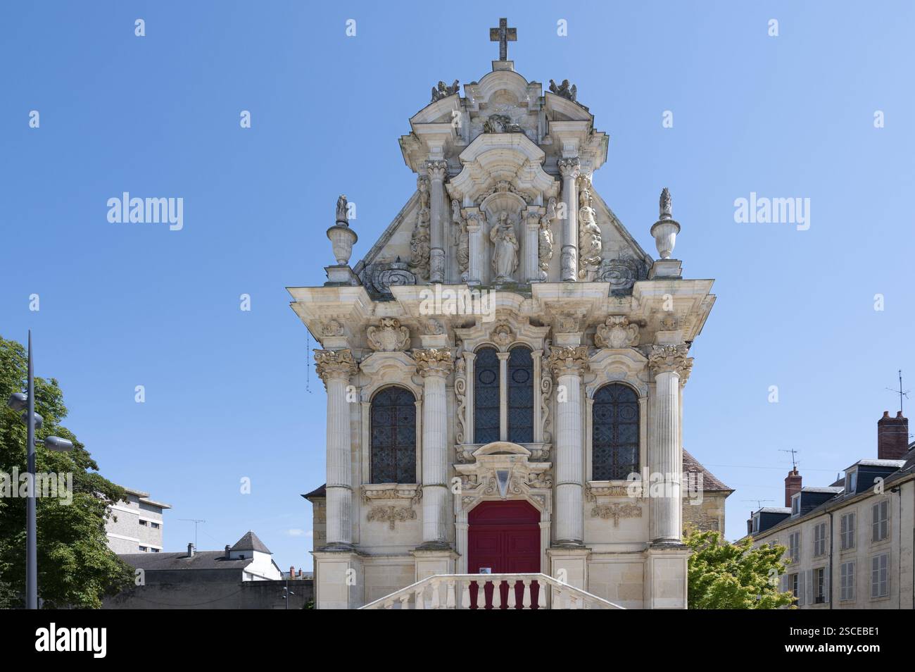 The baroque facade of the Chapelle Sainte-Marie (Chapel of the Virgin ...