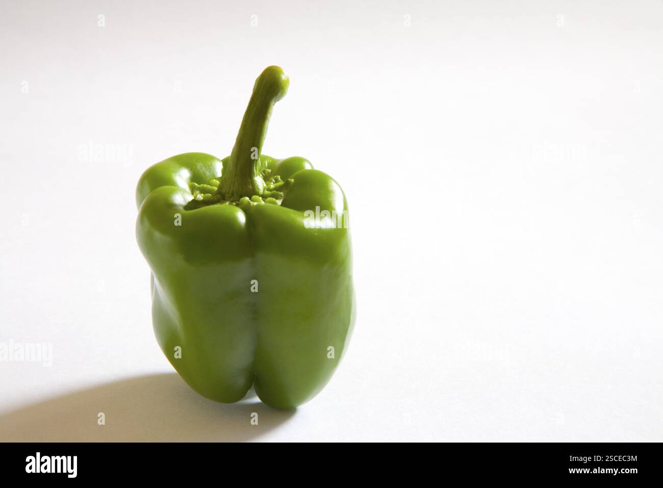 Concept Indian spice chilli green capsicum shimla mirch on white ...