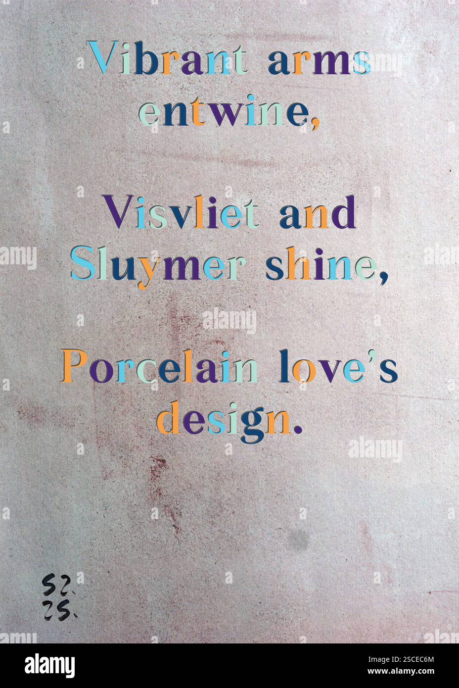 Vibrant arms entwine, Visvliet and Sluymer shine, Porcelain love's ...