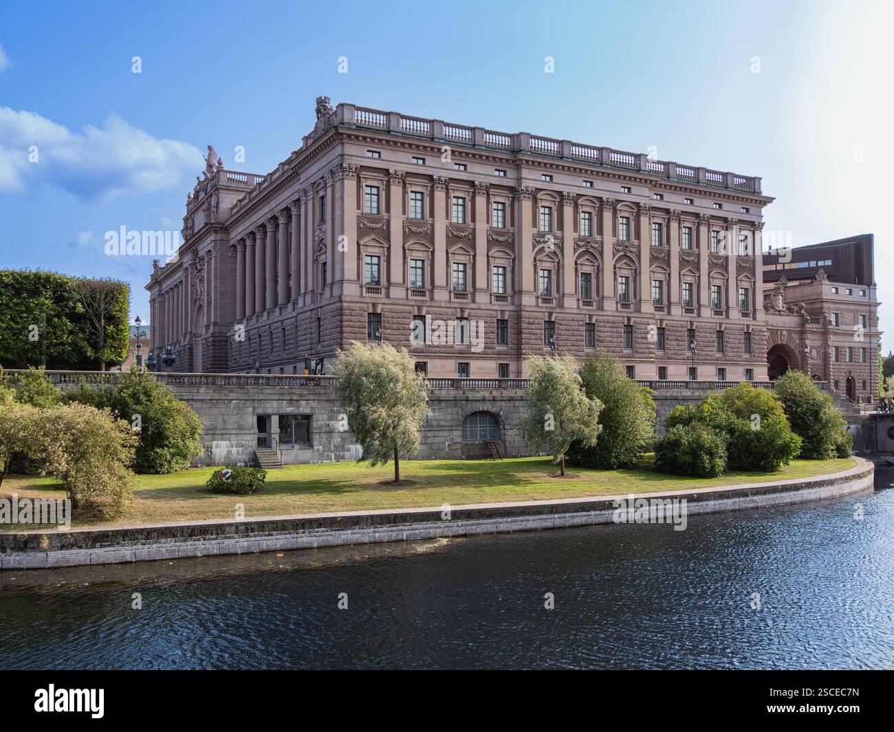 Stockholm, Sweden - 20 August 2024: Swedish parliament in the summer ...