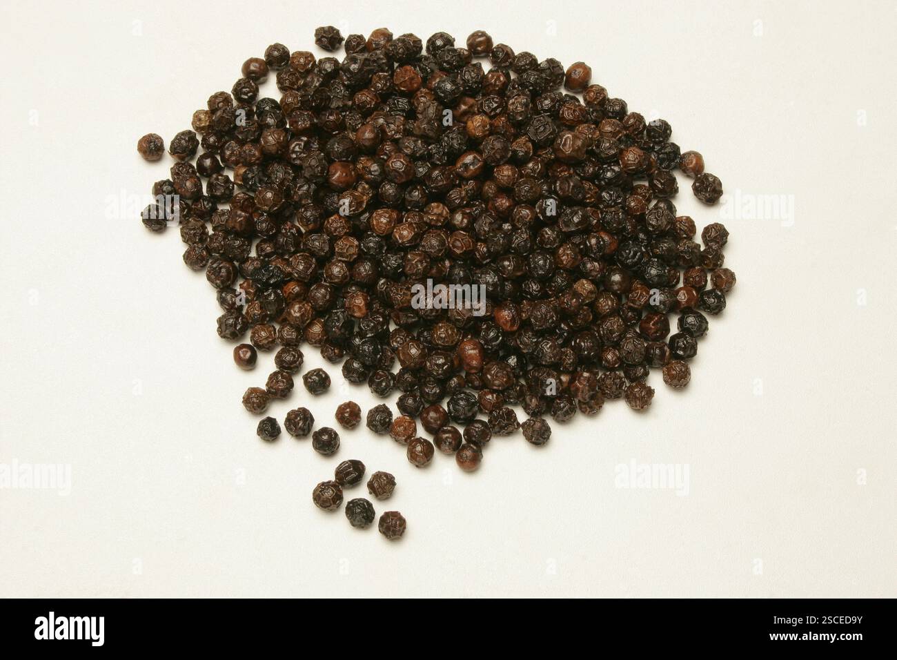 Indian condiments and spices, Black pepper on white background Stock ...