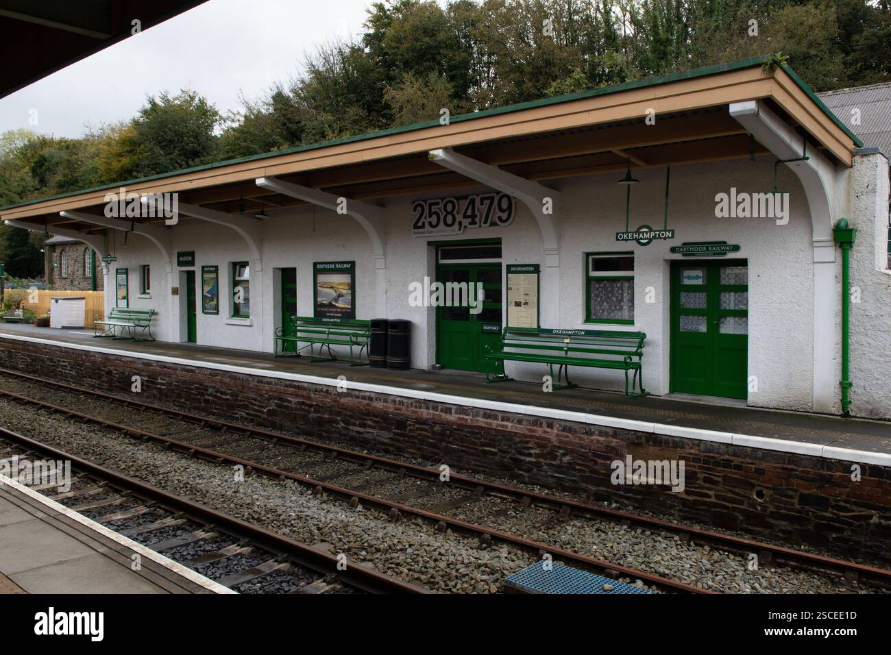 Original Southern Railway canopy at Okehampton Station, Devon, England ...