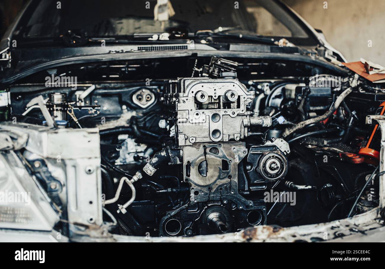 Car being disassembled in hi-res stock photography and images - Alamy