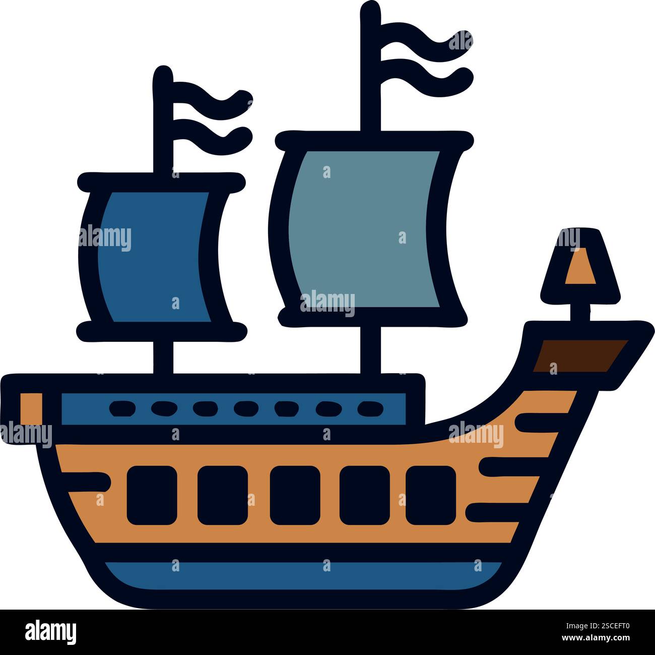 Pirate Galleon Ship Icon Stock Vector Image & Art - Alamy