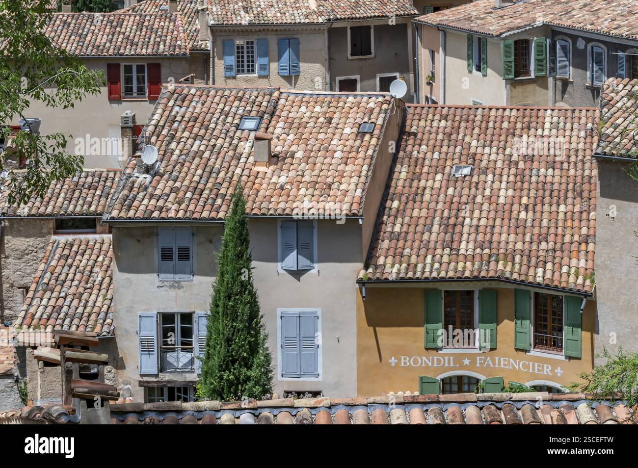 The sunny yellow facade of Bondil, one of the most famous faience ...