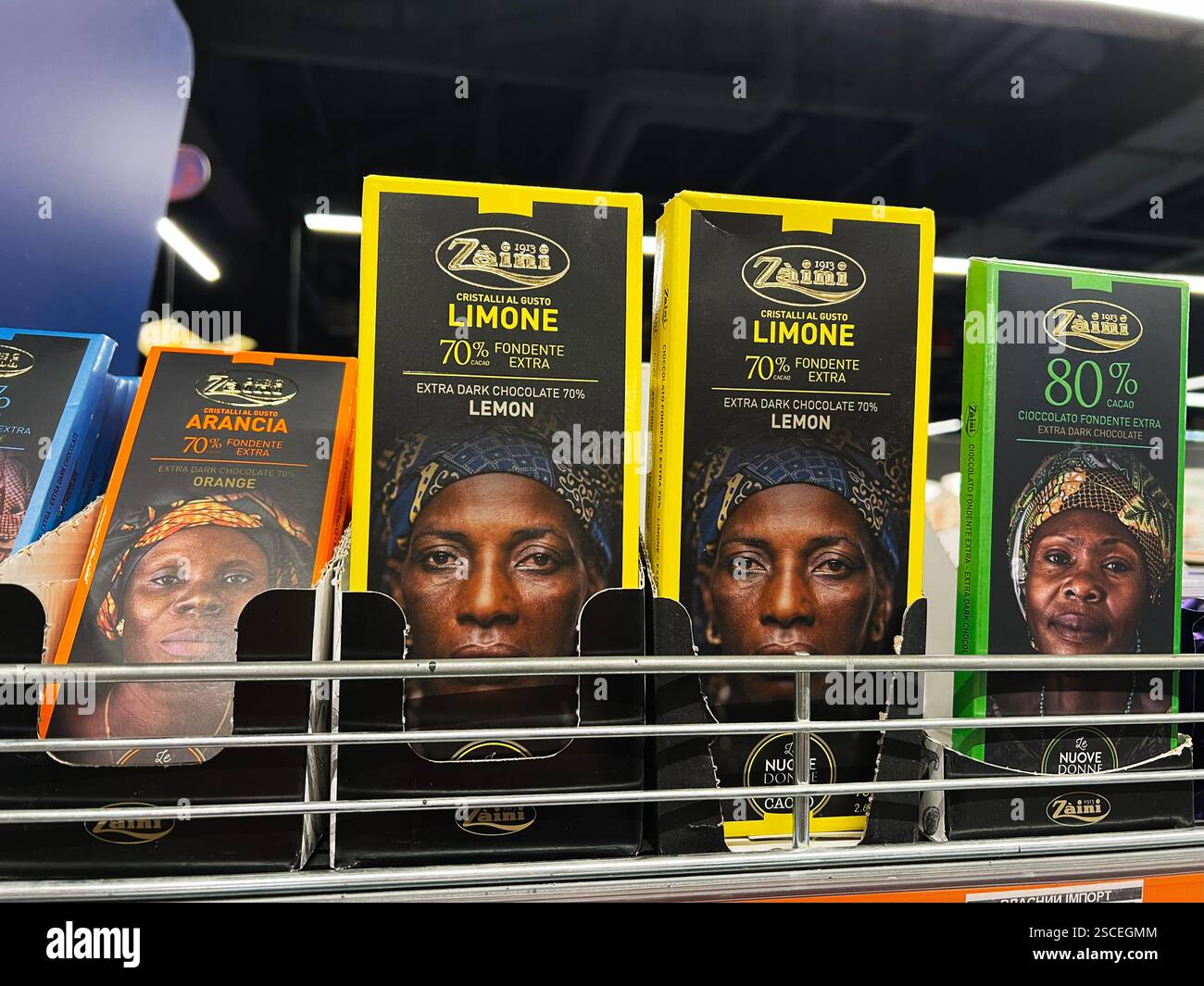 Kyiv, Ukraine - February 05, 2025: Assortment of African chocolate bars ...