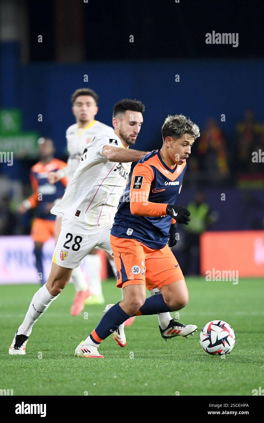 22 Khalil FAYAD (mhsc) - 28 Adrien THOMASSON (rcl) during the Ligue 1 ...