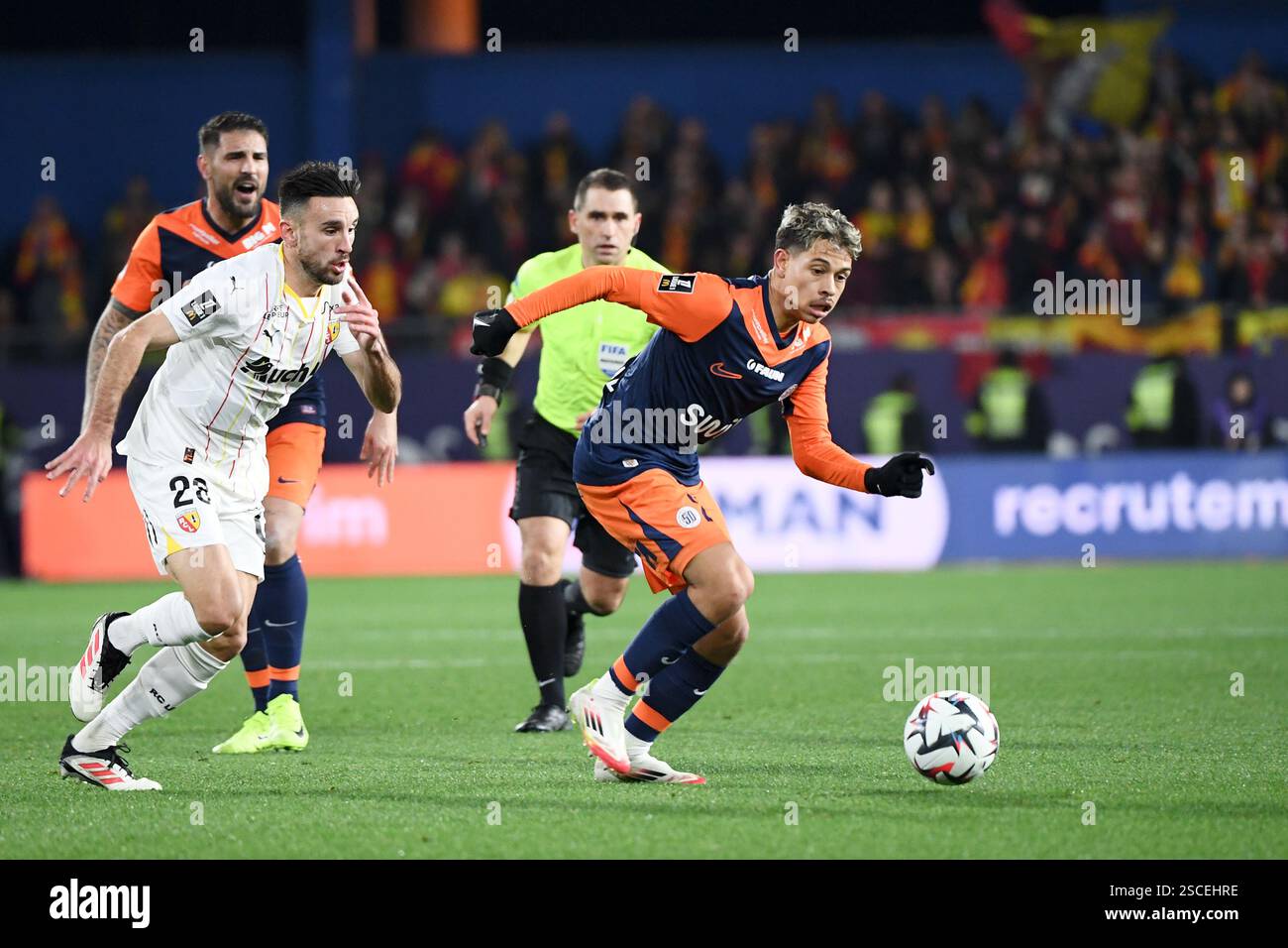 22 Khalil FAYAD (mhsc) - 28 Adrien THOMASSON (rcl) during the Ligue 1 ...