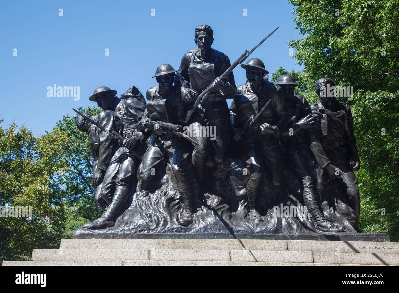 The 107th Infantry Memorial located at the intersection of East 67th Street and Fifth Avenue in ...