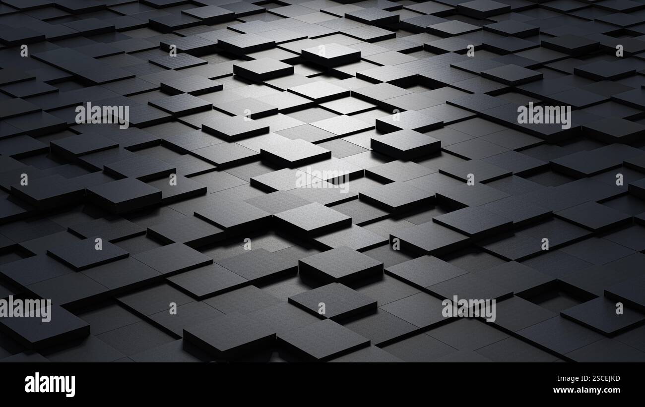 3d background with lighting black blocks. 3d rendering Stock Photo - Alamy