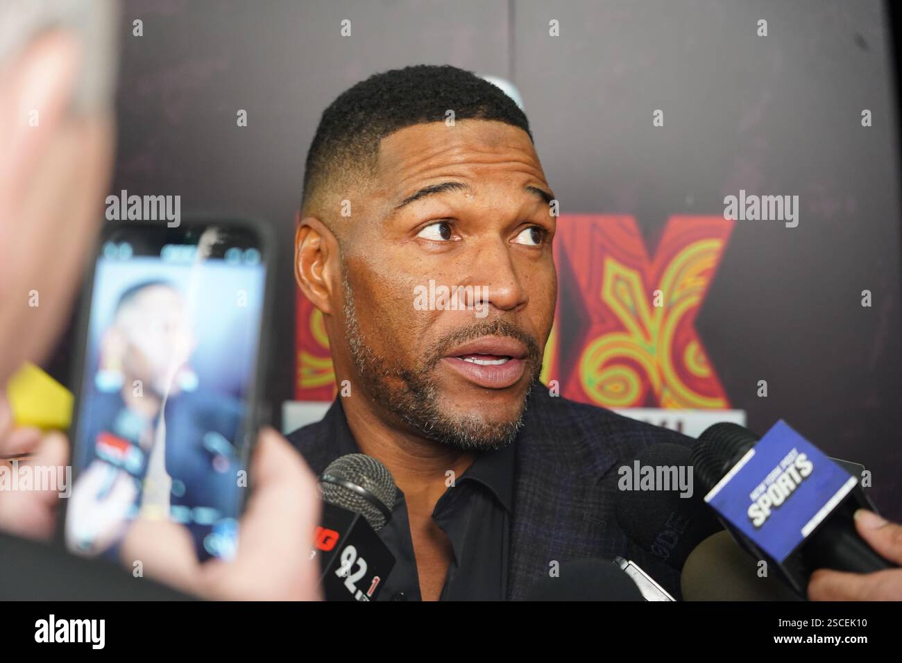 Former Football player and TV host Michael Strahan During the Fox Sports Media Day at the New ...
