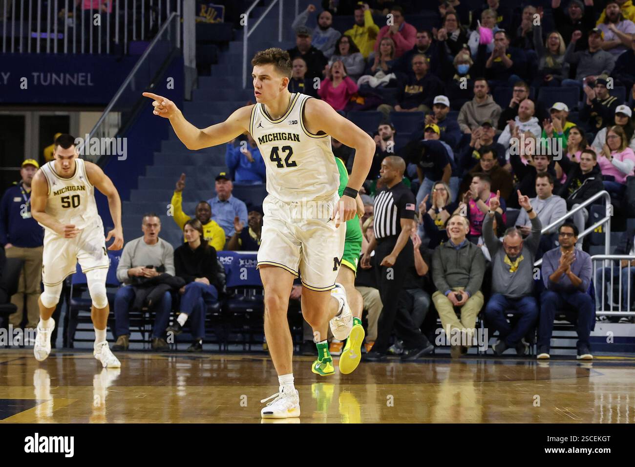 ANN ARBOR, MI - FEBRUARY 05: Michigan Wolverines forward Will Tschetter ...