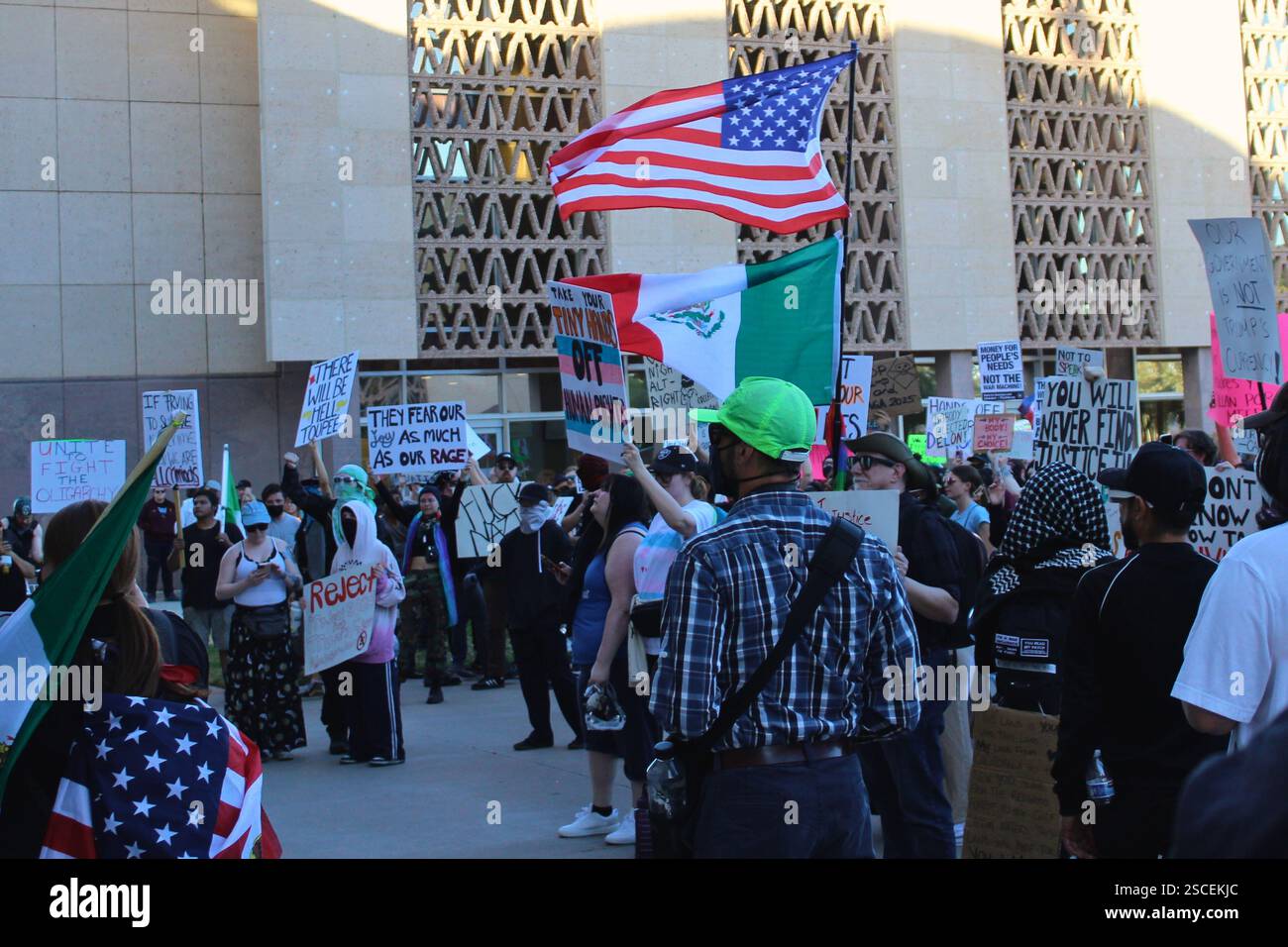 Group of Protesters with signs at the Arizona State Capital Protest on ...