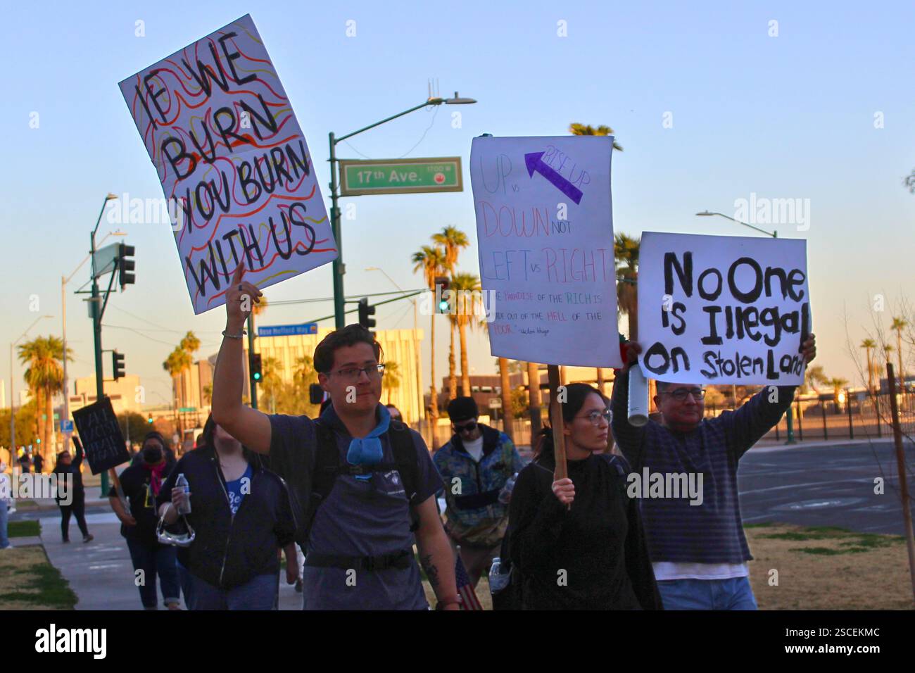 Group of Protesters with signs at the Arizona State Capital Protest on ...