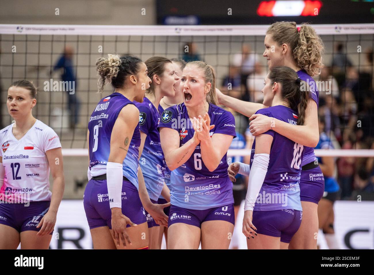 Marrit Jasper (KS DevelopRes Rzeszow, #06) - Schrei, Jubel / GER, Allianz MTV Stuttgart vs. KS ...