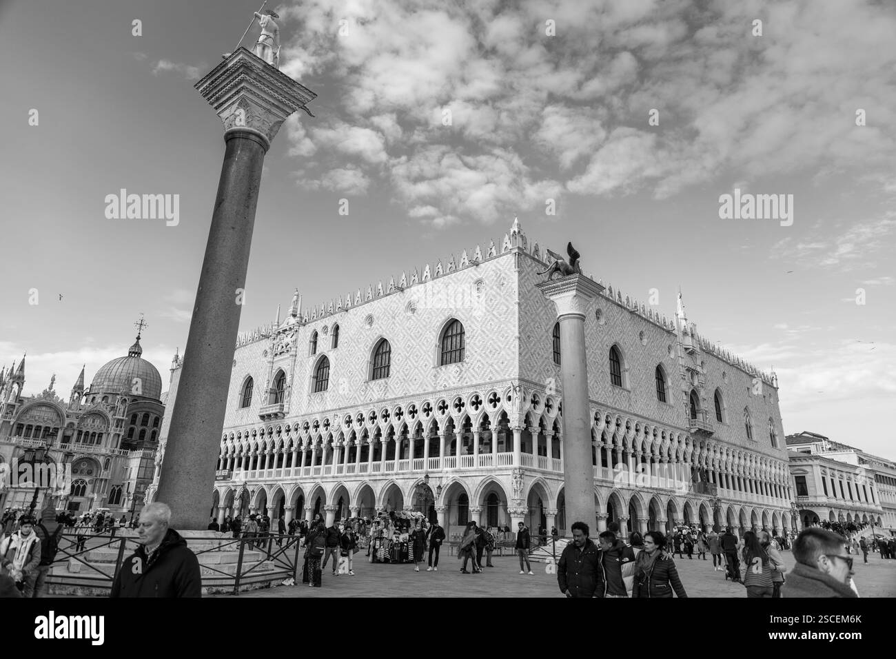 Venice, Italy - April 2, 2022: Exterior view of Palazzo Ducale, one of ...