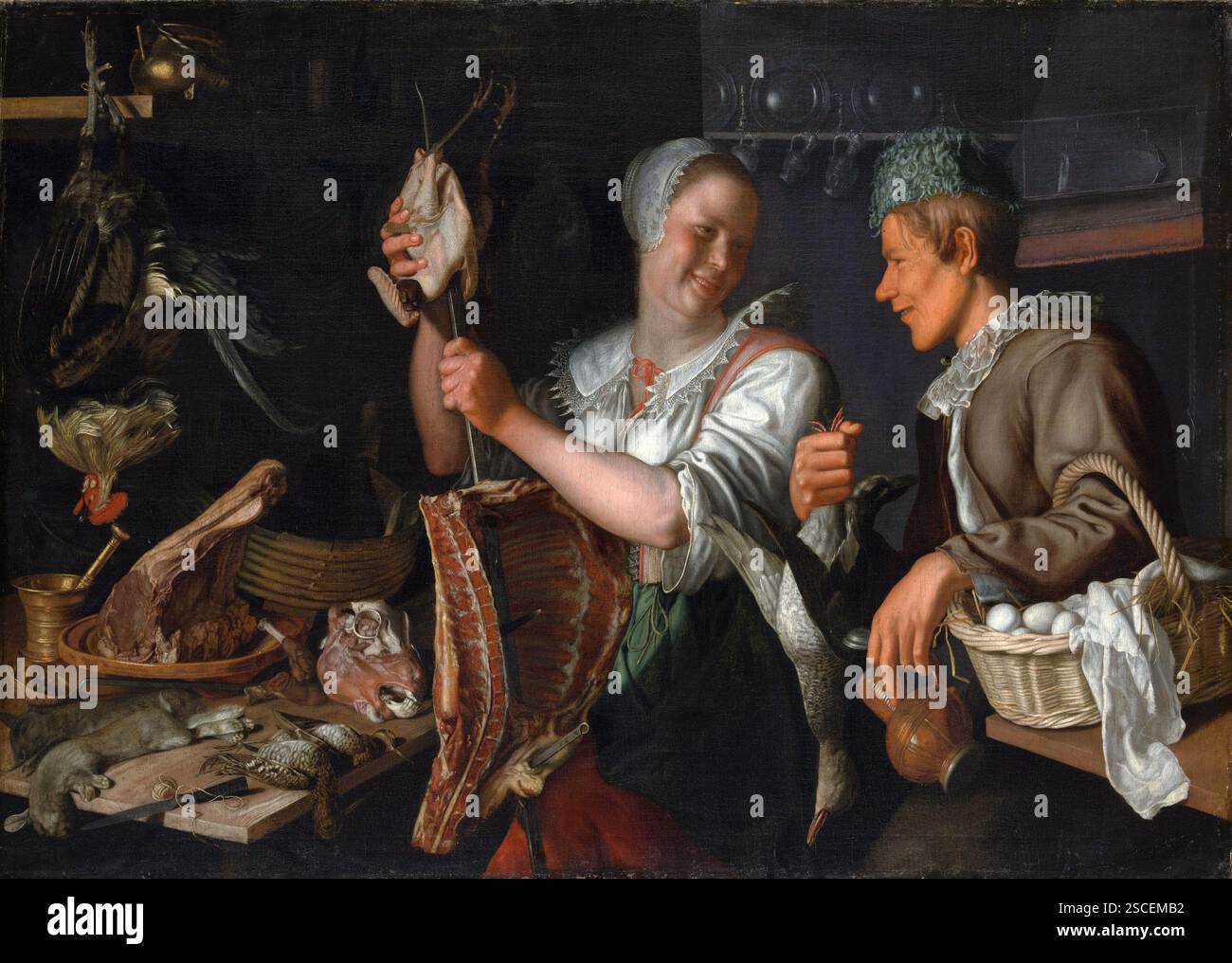 Oil on canvas painting of the Kitchen Scene by Dutch artist painter ...