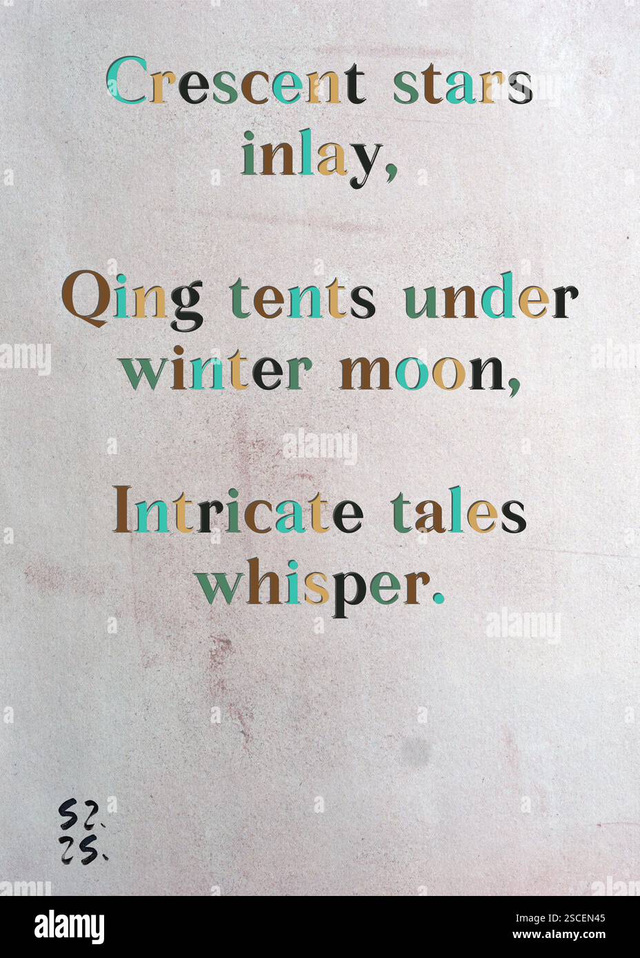Crescent stars inlay, Qing tents under winter moon, Intricate tales ...