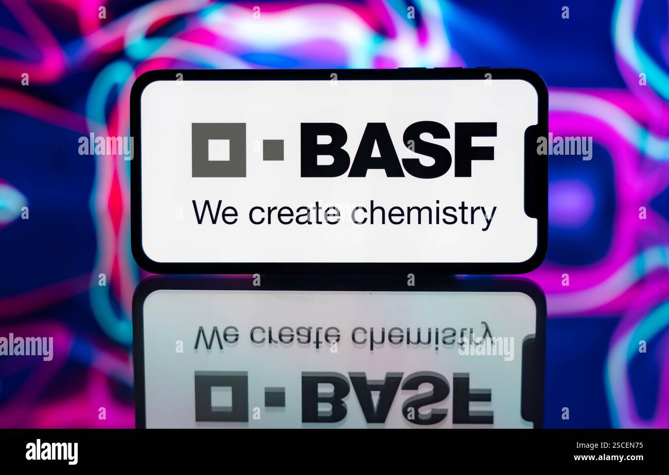 India. 6th Feb, 2025. In this photo illustration, the BASF logo is seen ...