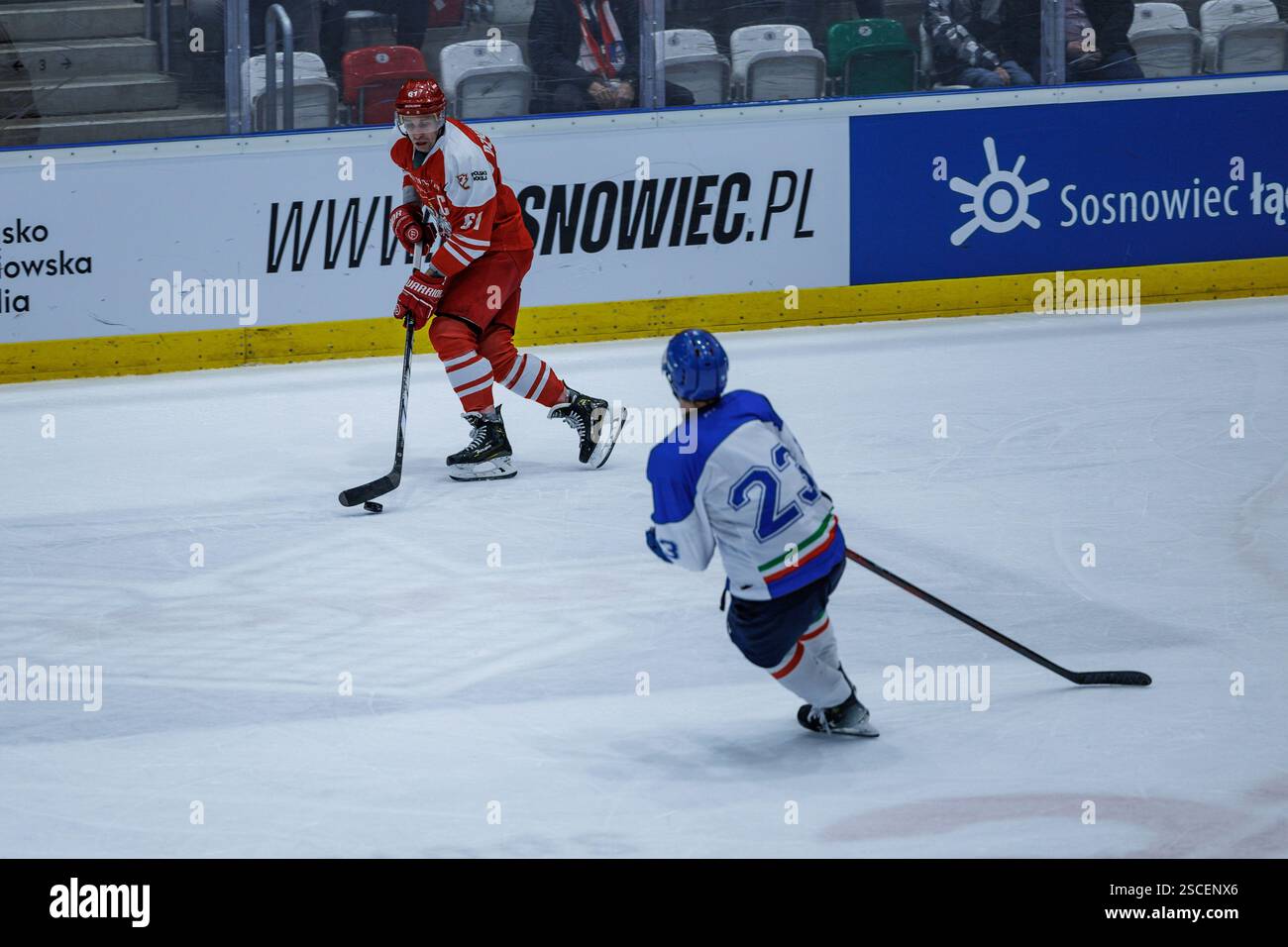 Sosnowiec, Poland, Feb 6 2025, Hockey match as part of the EIHC 2025 ...