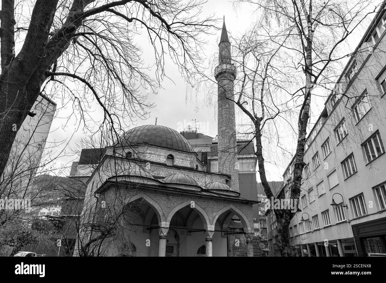 Sarajevo - Bosnia and Herzegovina - 10 FEB 2024: Ferhadija Mosque, also ...