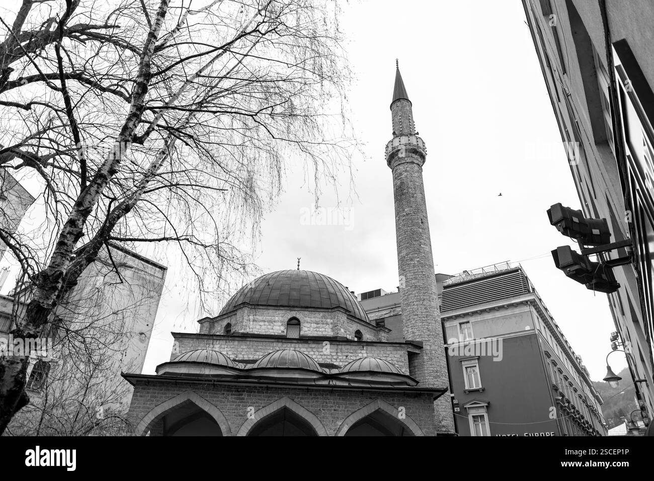 Ferhadija mosque sarajevo sarajevo Black and White Stock Photos ...